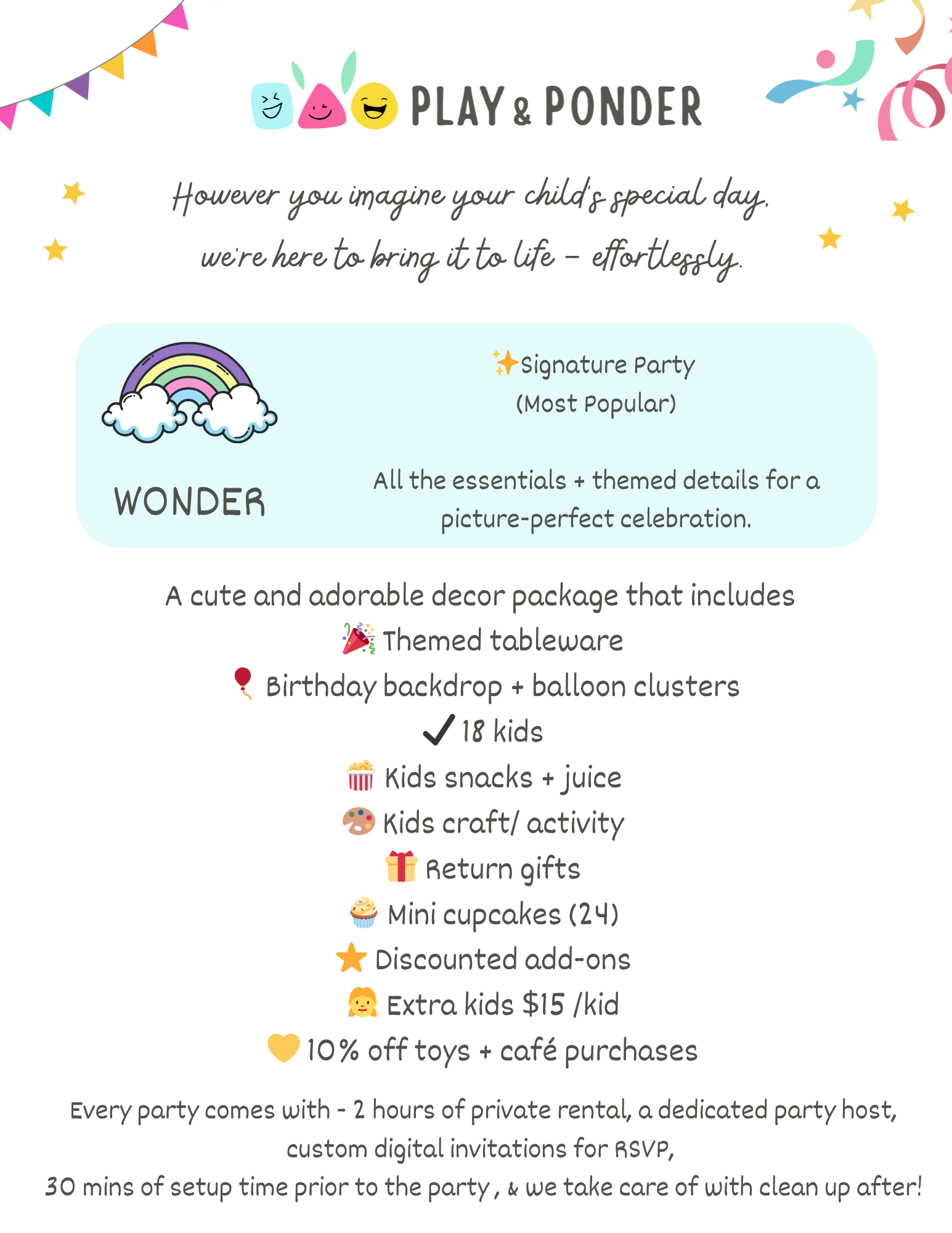 Play and Ponder Birthday Party Packages | Portland Indoor Play Space
